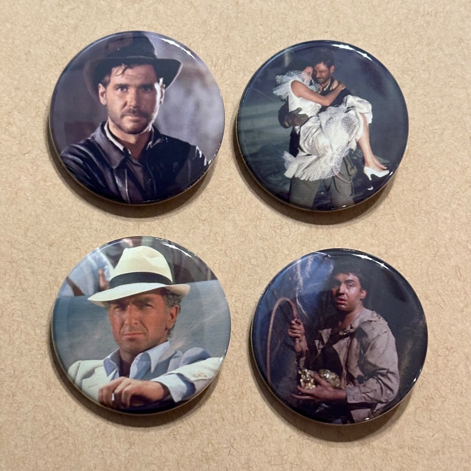 4 Indiana Jones Raiders Of The Lost Ark 1.5" Pinback Buttons (Choose ...