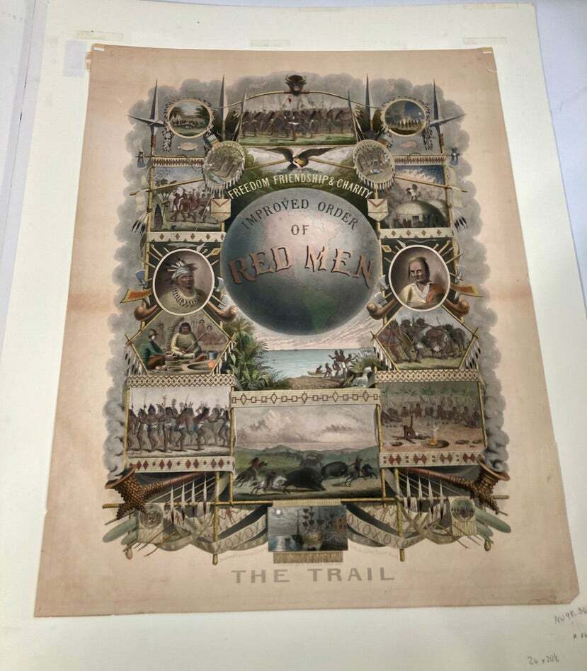 Historical Improved Order of Red Men Lithographic Poster, Racist | eBay