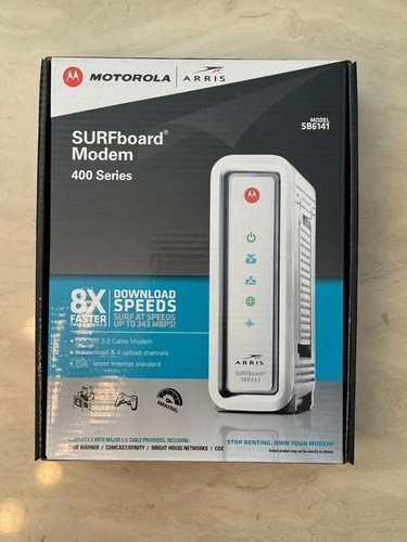 Motorola ARRIS SURFboard SB6141 Gigabit 8x4 DOCSIS 3.0 Cable Modem ...