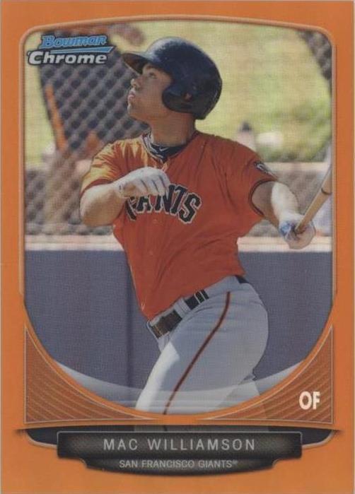 2013 Bowman Chrome - Prospects Mac Williamson #BCP220 Orange Refractor ...