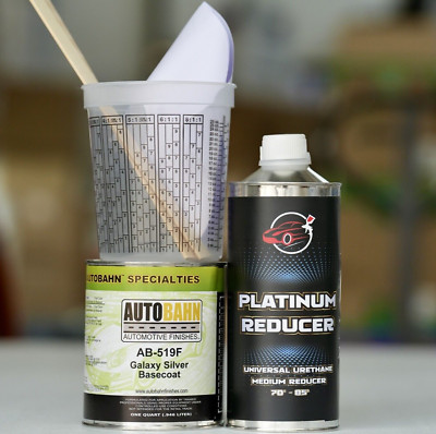 Autobahn Galaxy Silver Basecoat AB-519F Quart Size Kit W/Reducer!Paint ...
