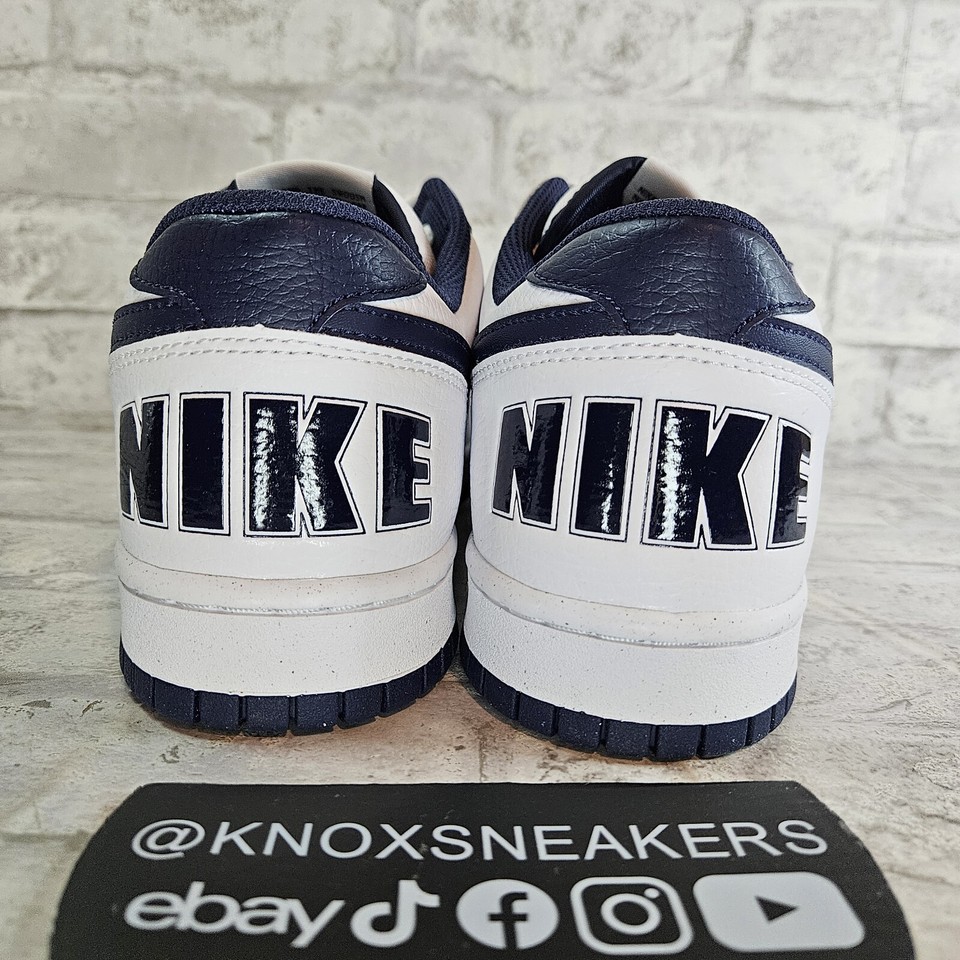 Nike Big Nike Low White Midnight Navy Sneaker 355152-140 Men's Size 11 ...
