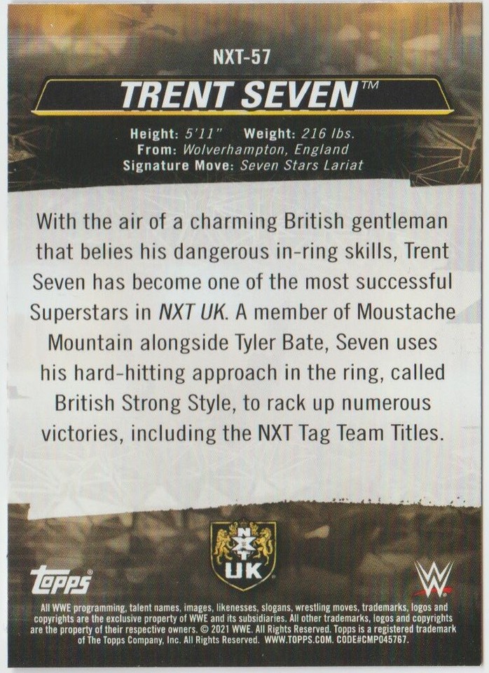 2021 Topps WWE NXT We Are NXT #NXT57 Trent Seven | eBay