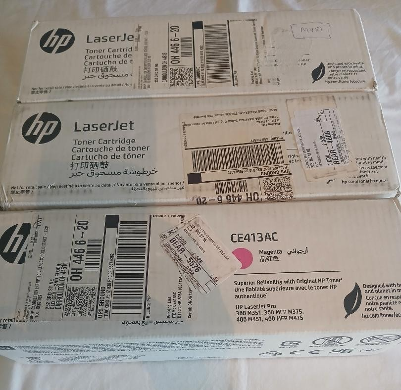 3 Pack New Sealed Genuine HP 305A CYM Toners Ce411AC CE412AC Ce413AC ...