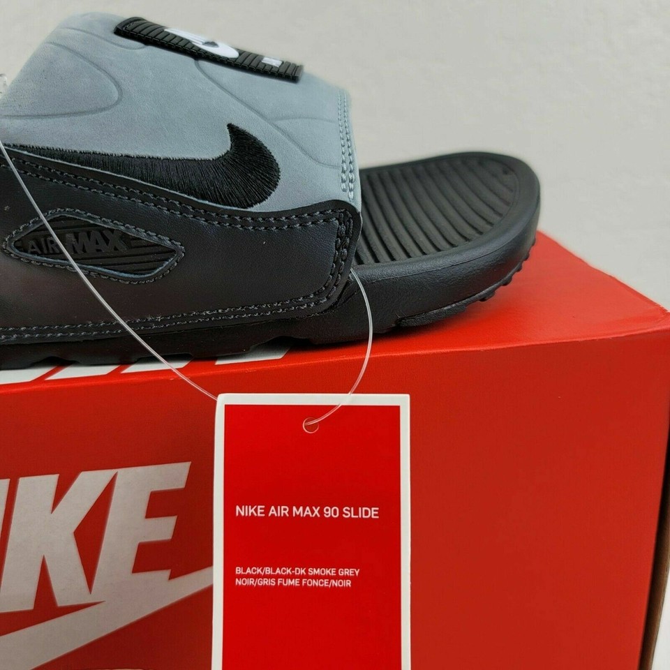 Nike Air Max 90 Sandals Black Gray Slides Size 7 Mens Sportswear BQ4635 ...