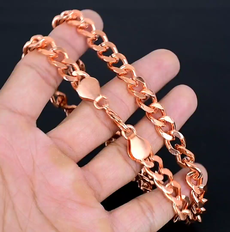 Pure Copper Thicker Curb Chain Solid Copper Jewelry Heavy Curb Link ...
