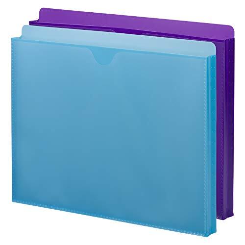 Poly File Jacket with Clear Sleeve, Straight-Cut Tab, 1" Expansion, 2 ...