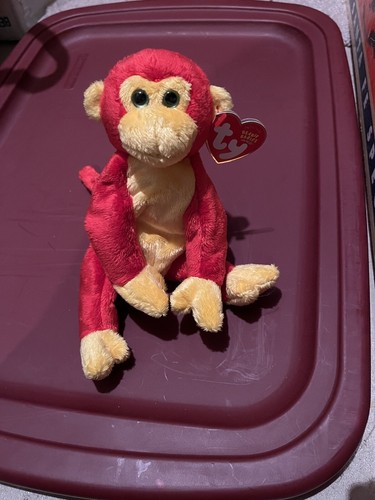 TY BEANIE Baby Chopstix Yellow red Monkey Plush Toy | eBay