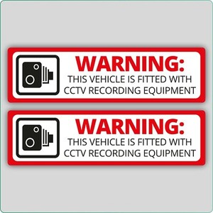 2 x WARNING THIS VEHICLE IS FITTED WITH CCTV RECORDING EQUIPMENT ...