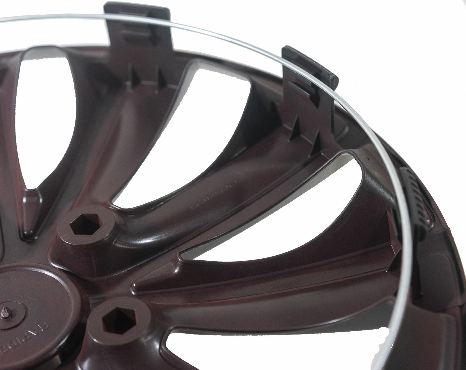 4 x Back & Red Wheel Trims Hub Caps 14" fits Nissan Micra Note Pixo ...