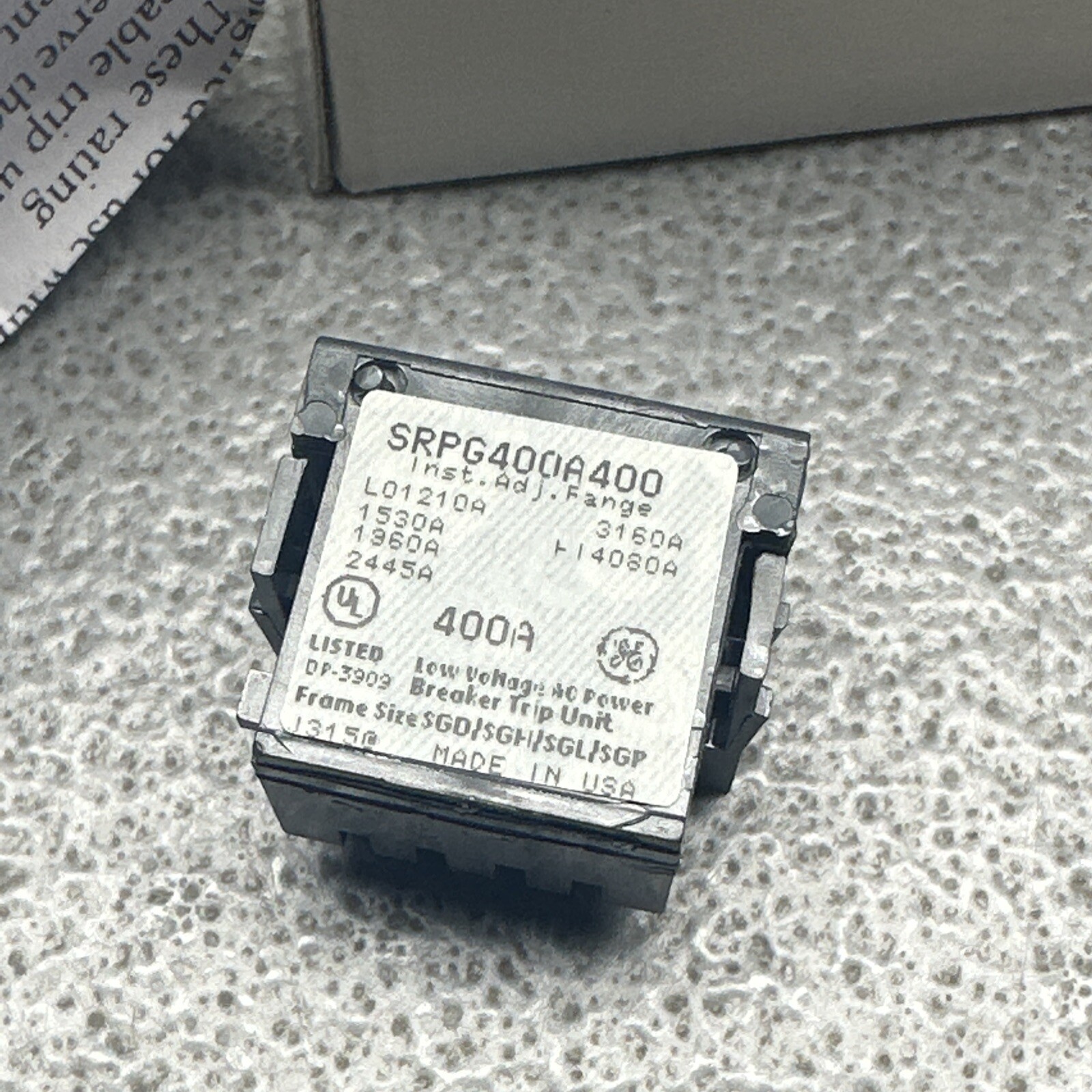 GE SRPG400A400 400A 3-Pole Rating Plug Circuit Breaker for sale online ...