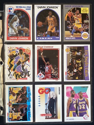 (9) Different Ervin Magic Johnson Basketball Card Lot Los Angeles ...