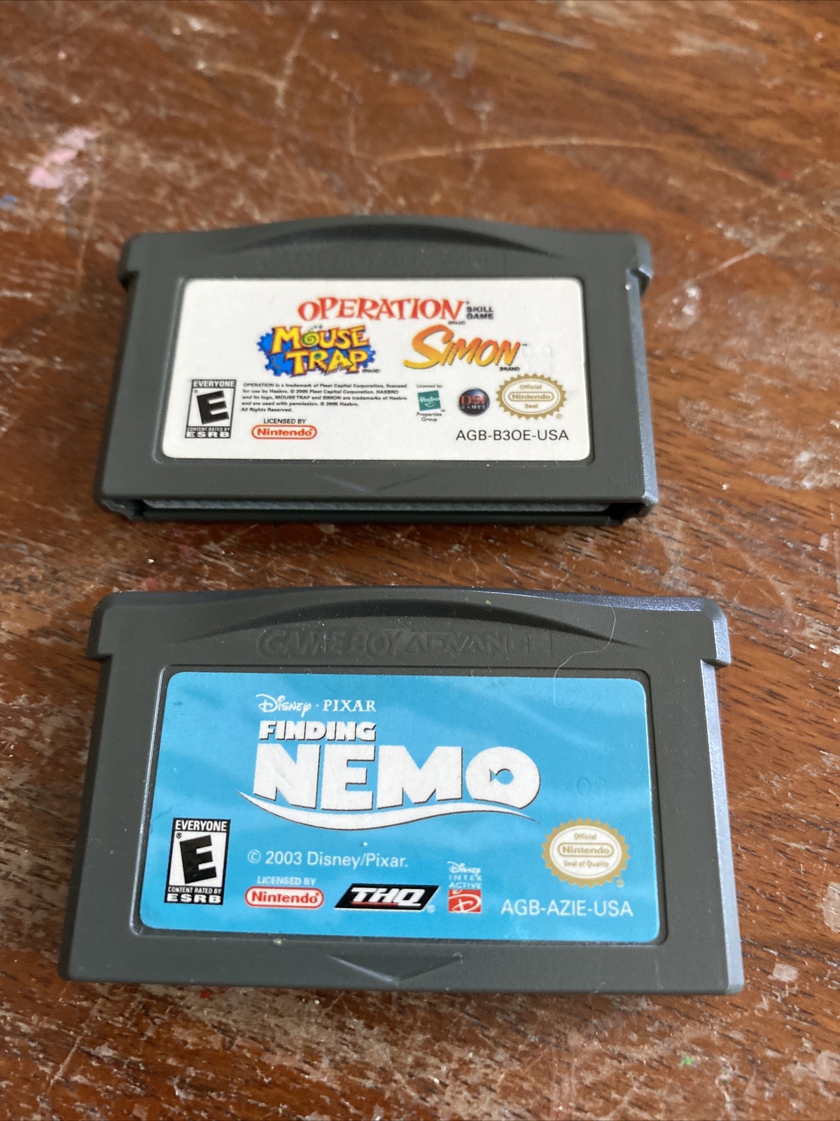 finding nemo and operation/simon/mousetrap cartridges Game boy Advance ...