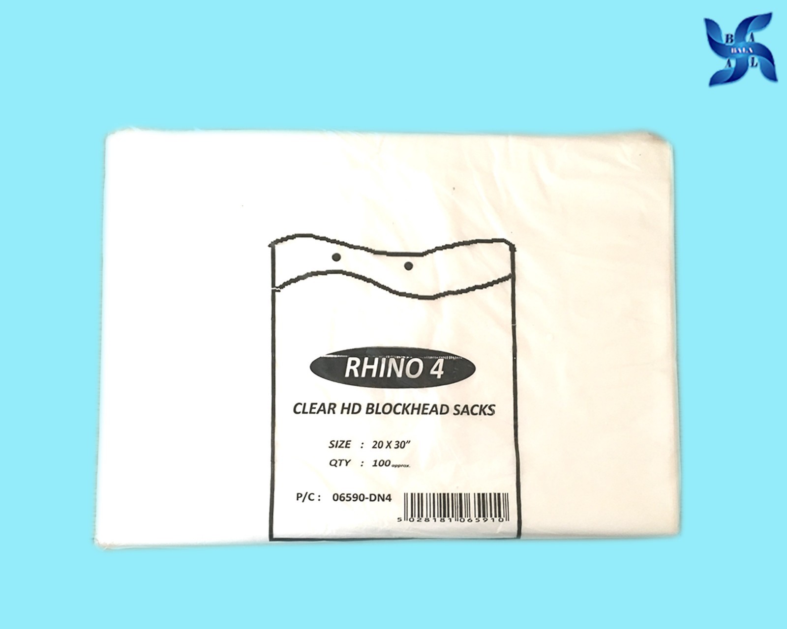 CLEAR HD BLOCKHEADED PLASTIC CARRIER SACKS [RHINO 1, RHINO 2, RHINO 3 ...