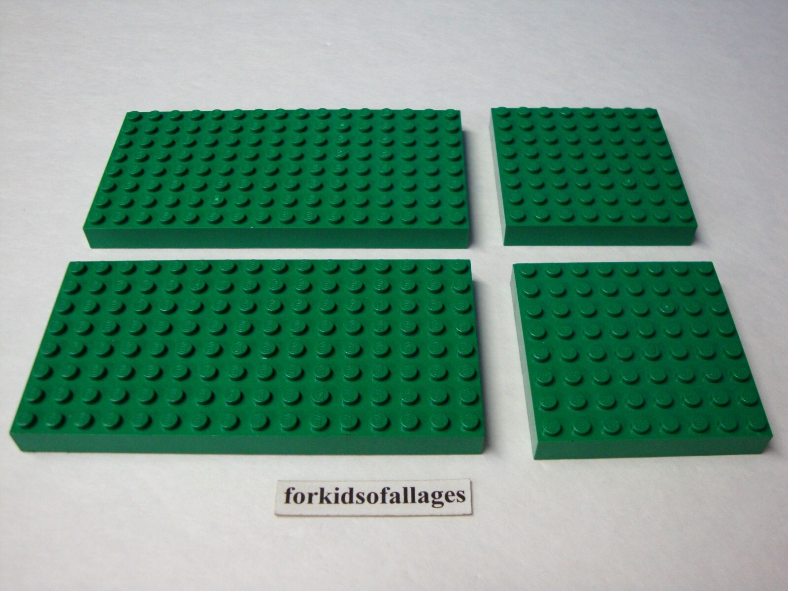 Lego 8X16 8x8 Dot/Stud BRICK BASE PLATES Green 2.5"x5" & Square Thick ...