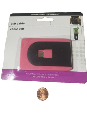 w5c UG3 watt E-CIRCUIT Credit Card thin Slim USB Cable Micro pink ...