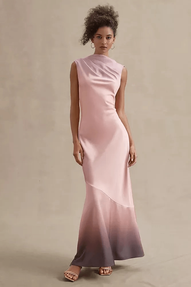 significant other lana cowl-neck tie-back satin maxi dress black | Dresses Images 2025