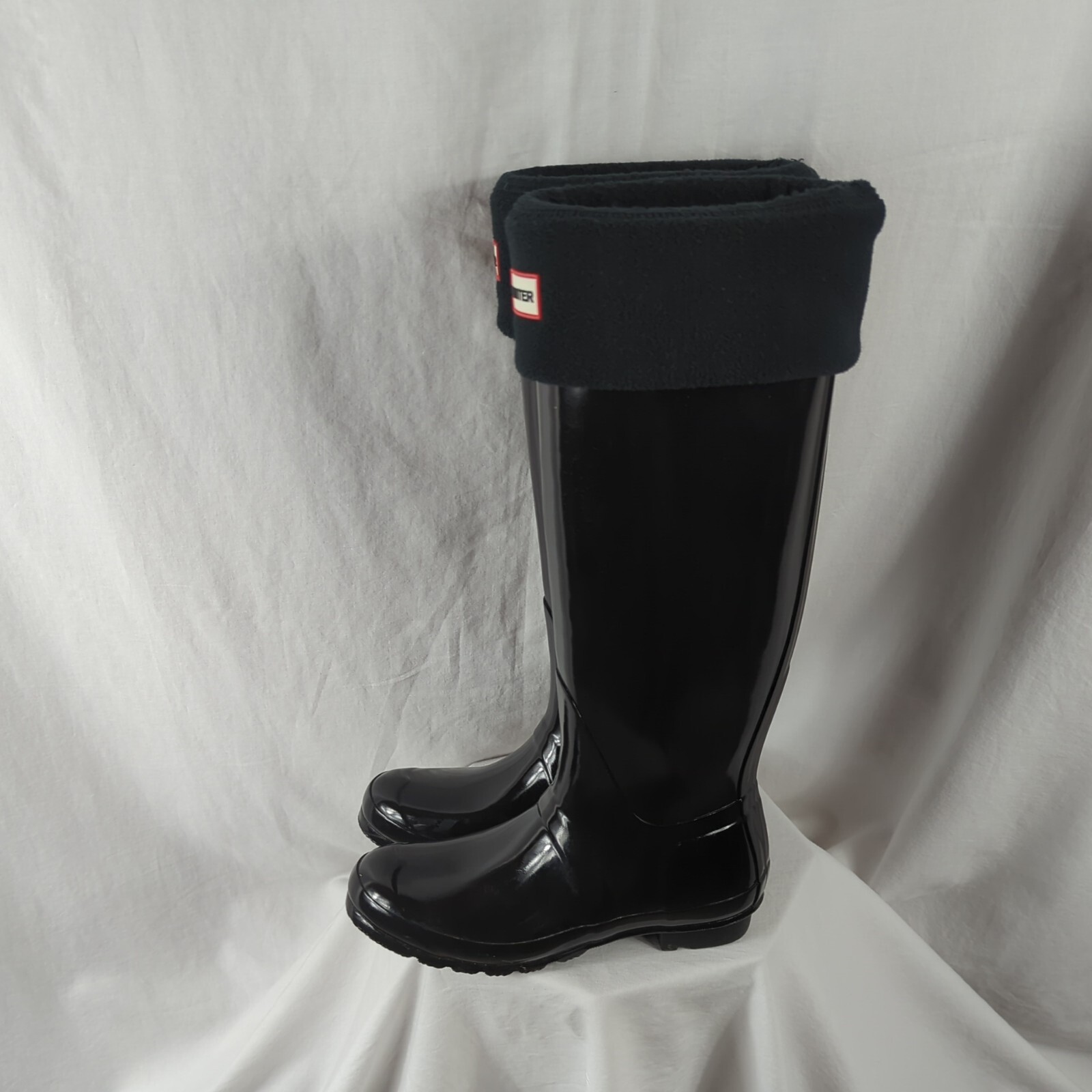 Hunter Women's Original Tall Gloss rain Boot US 8 Bla… - Gem