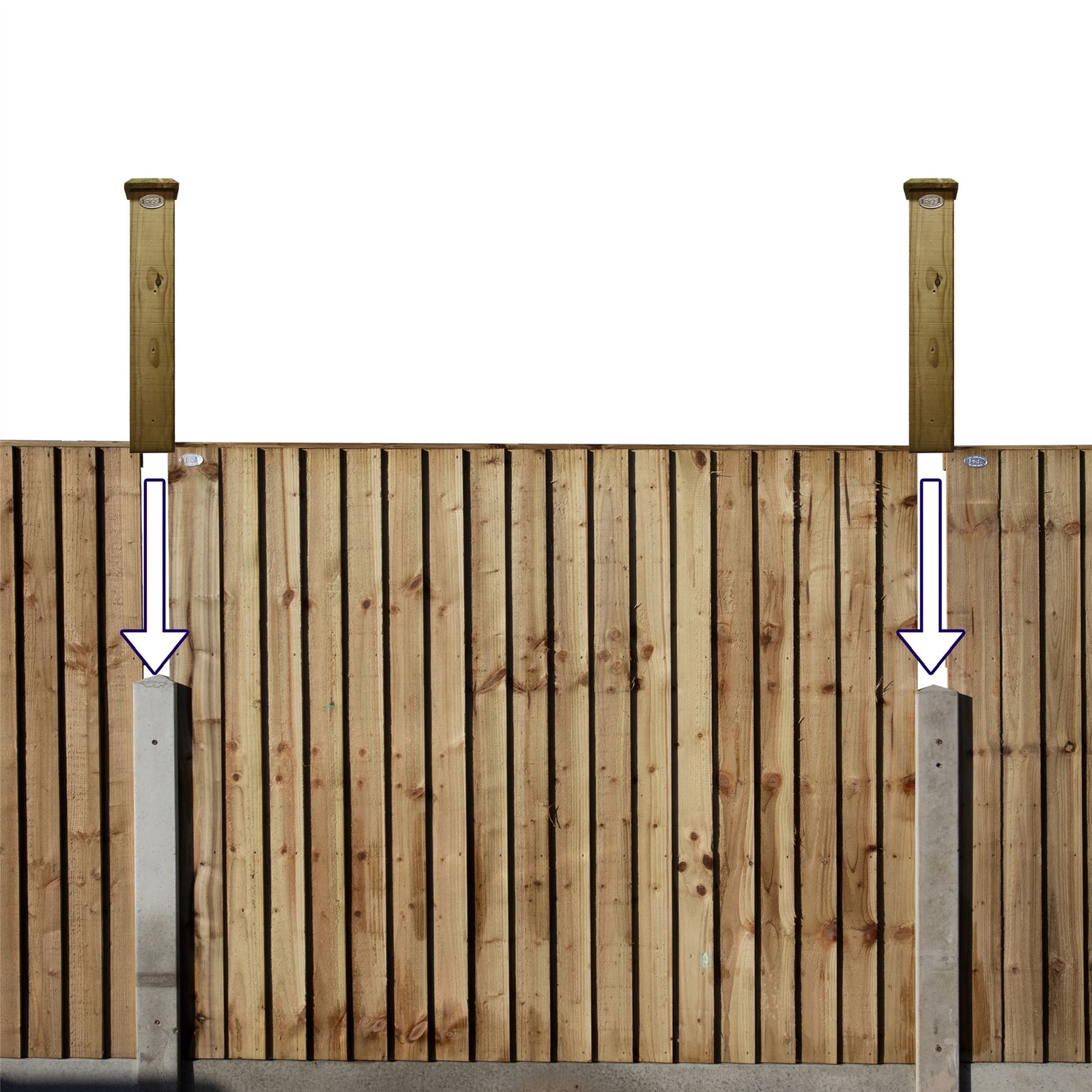 1ft (30cm) Timber/Concrete Garden Fence Panel 100x100mm Post Extender ...
