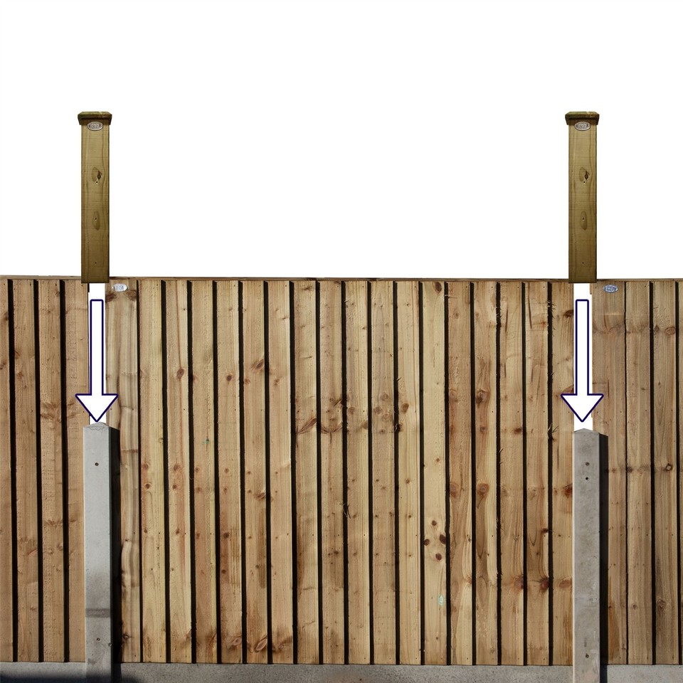1ft (30cm) Timber/Concrete Garden Fence Panel 100x100mm Post Extender ...