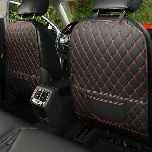 PU Leather Protector Cover Car Seat Back Anti Kick Pad Mat Universal ...