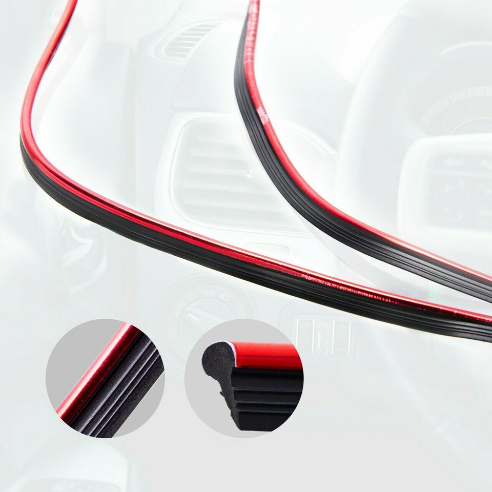 5M Red Car Door Panel Edge Gap Strip Molding Cover Trim Universal ...