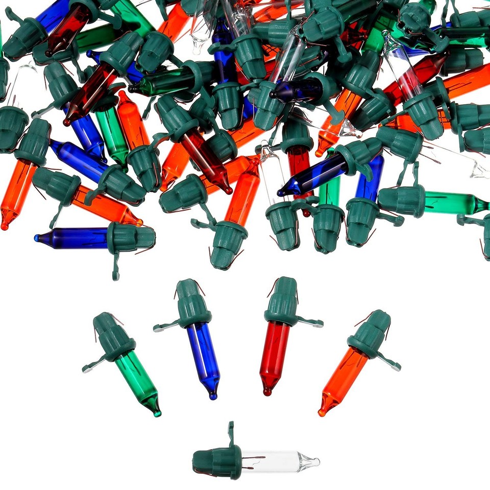 Mudder 100 Count Christmas Tree Lights Replacement Bulbs Mini ...