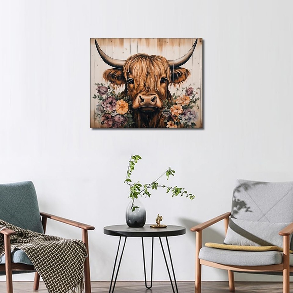 TUMOVO Paint by Numbers for Adults Beginner 16" x 20", Highland cattle ...
