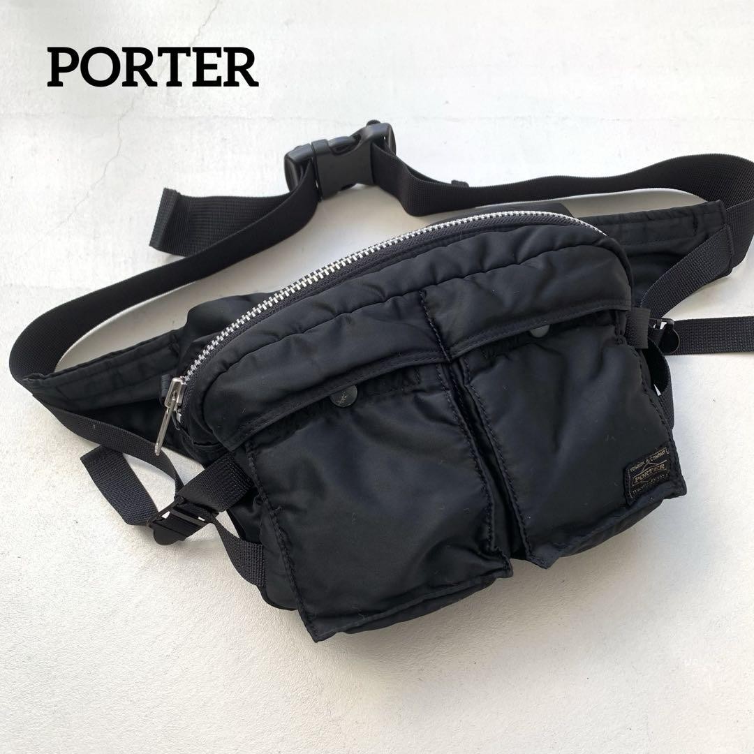 Rare PORTER Tanker Shoulder Body Bag Black - Gem