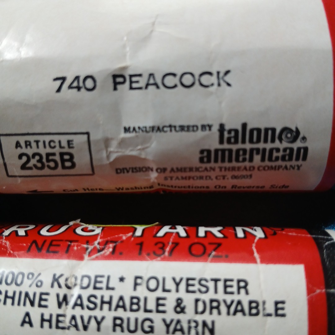 Lot of 4 Aunt Lydia's Heavy Rug Yarn PEACOCK 740 100% Kodel Polyester ...