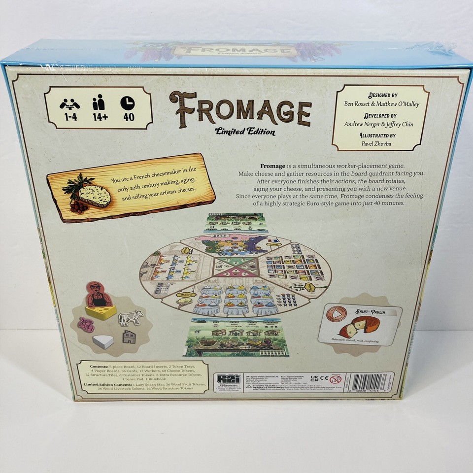 FROMAGE BOARD GAME Limited Edition Deluxe Kickstarter w/ Wooden Bits ...