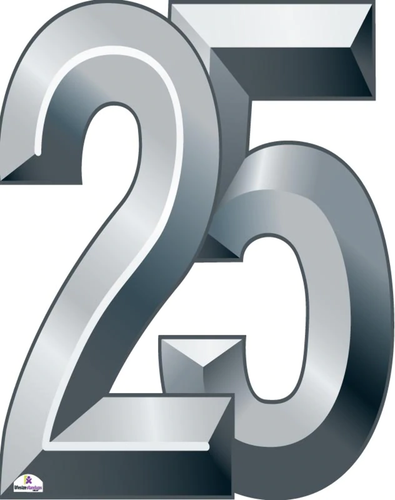 Number 25 Silver Cardboard Cutout | eBay