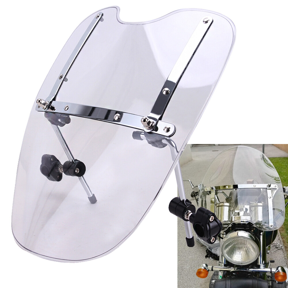 Large 19"x17" Clear Motorcycle Windshield for Harley Honda Suzuki ...