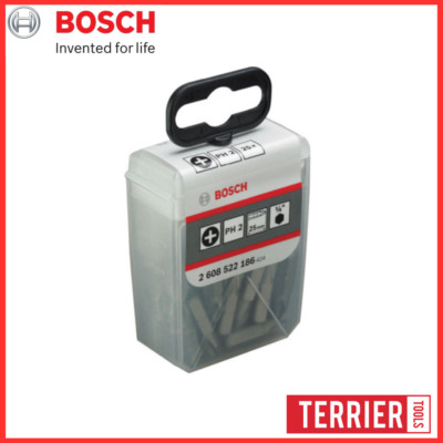 Bosch PH2 Extra Hard Phillips Screwdriver Bits PZ2 25mm Pack of 25 ...