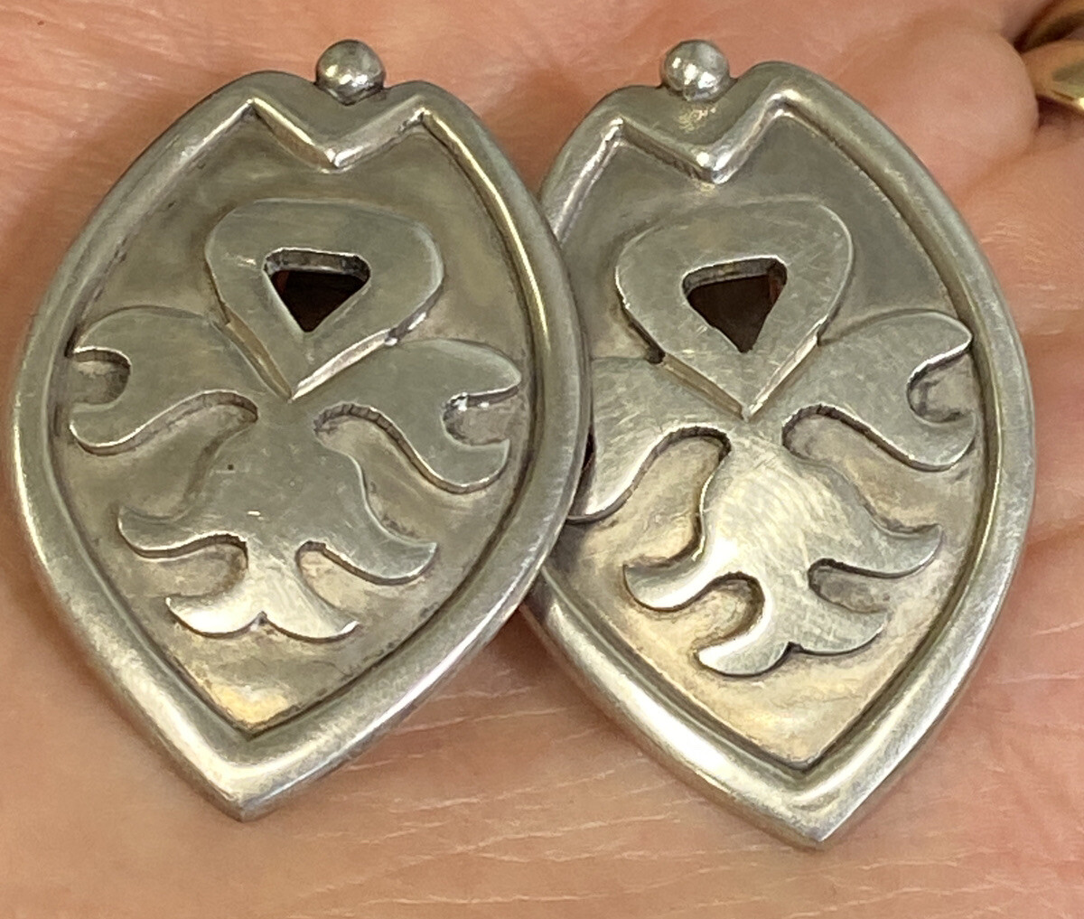 Sterling Silver Earrings Modernist Taxco Mexico Signed JLF Miguel Clip ...