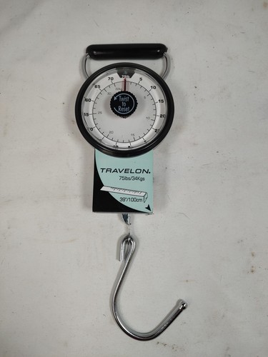 Travelon Luggage Scale Stop Lock Tape Measure 75 LB Hanging Travel ...
