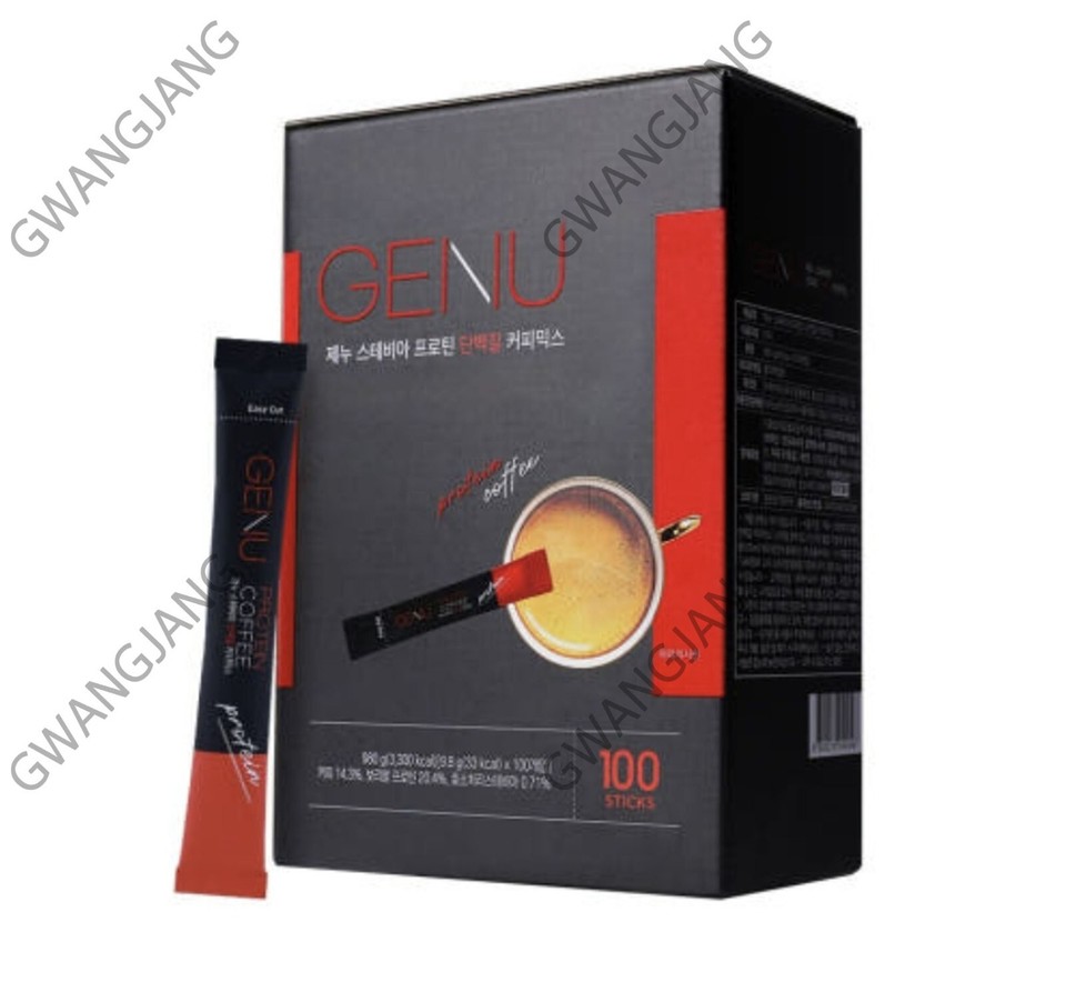 100pcs Genu Stevia Protein Coffee Zero Sugar 9.8g Korea Tea Cafe ...