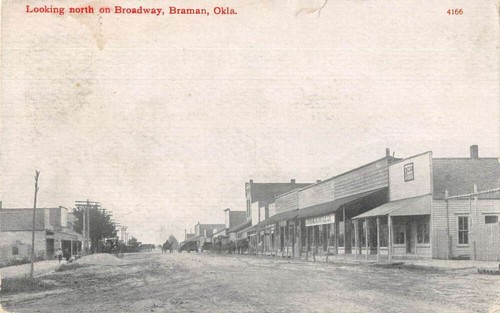 Braman Oklahoma Broadway Looking North Vintage Postcard AA24420 | eBay