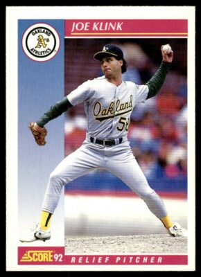 1992 Score #151 Joe Klink Oakland Athletics | eBay