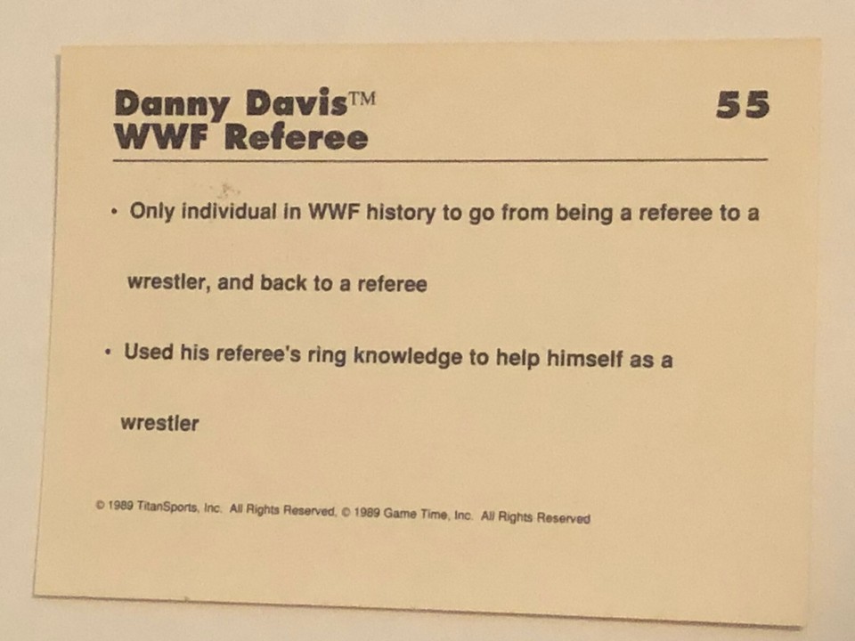 Danny Davis WWF Trading Card World Wrestling Federation 1990 #55 | eBay