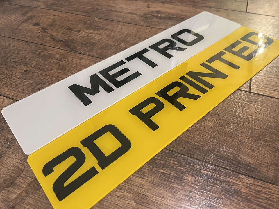 METRO FONT NUMBER PLATES - PAIR OF PRINTED NUMBER PLATES - SHOW STYLE ...