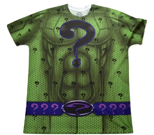 DC Comics Mens The Riddler Fully Sublimated Costume Cosplay Shirt New L ...