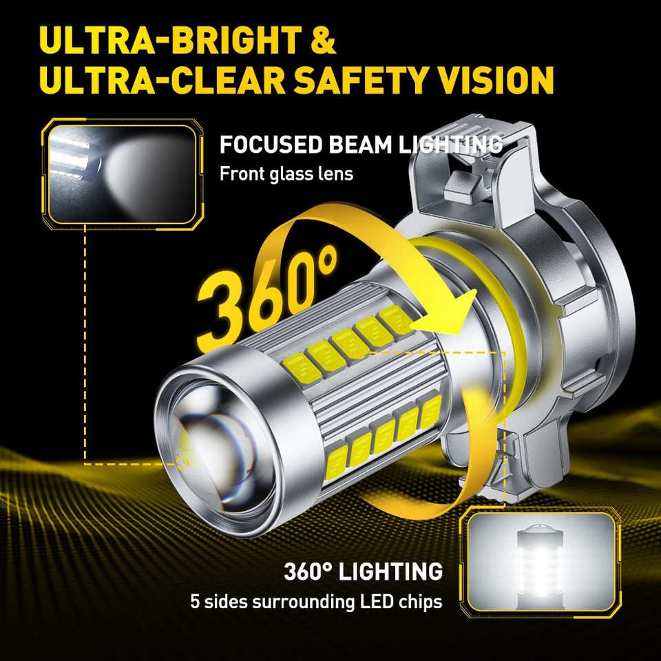 AUXITO 5202 LED Fog Light Bulbs 6000K XENON White 5000LM Conversion Kit ...