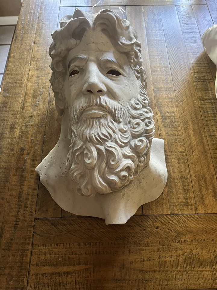 New Roman Stone Statue Mask Greek Gods Socrates Zeus Laytex Rubber One ...