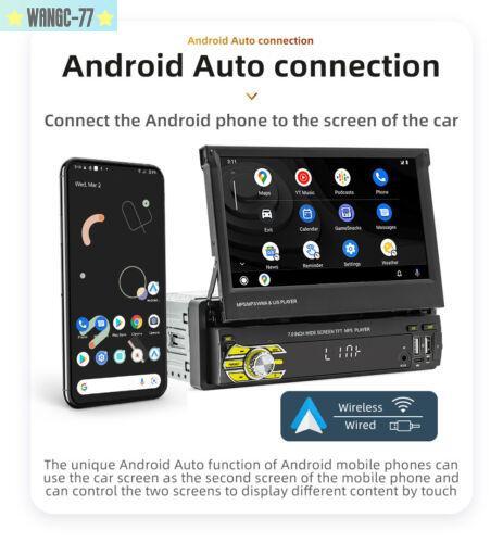 For Apple Carplay Android Auto Radio Car Stereo Touch Screen 1Din MP5 ...