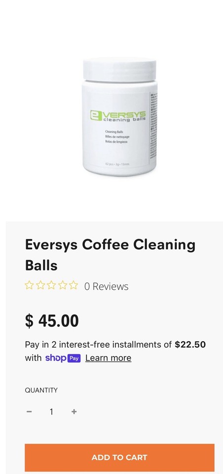 BRAND NEW SEALED AUTEHNTIC EVERSYS ESPRESSO MACHINE CLEANING BALLS - 62 ...