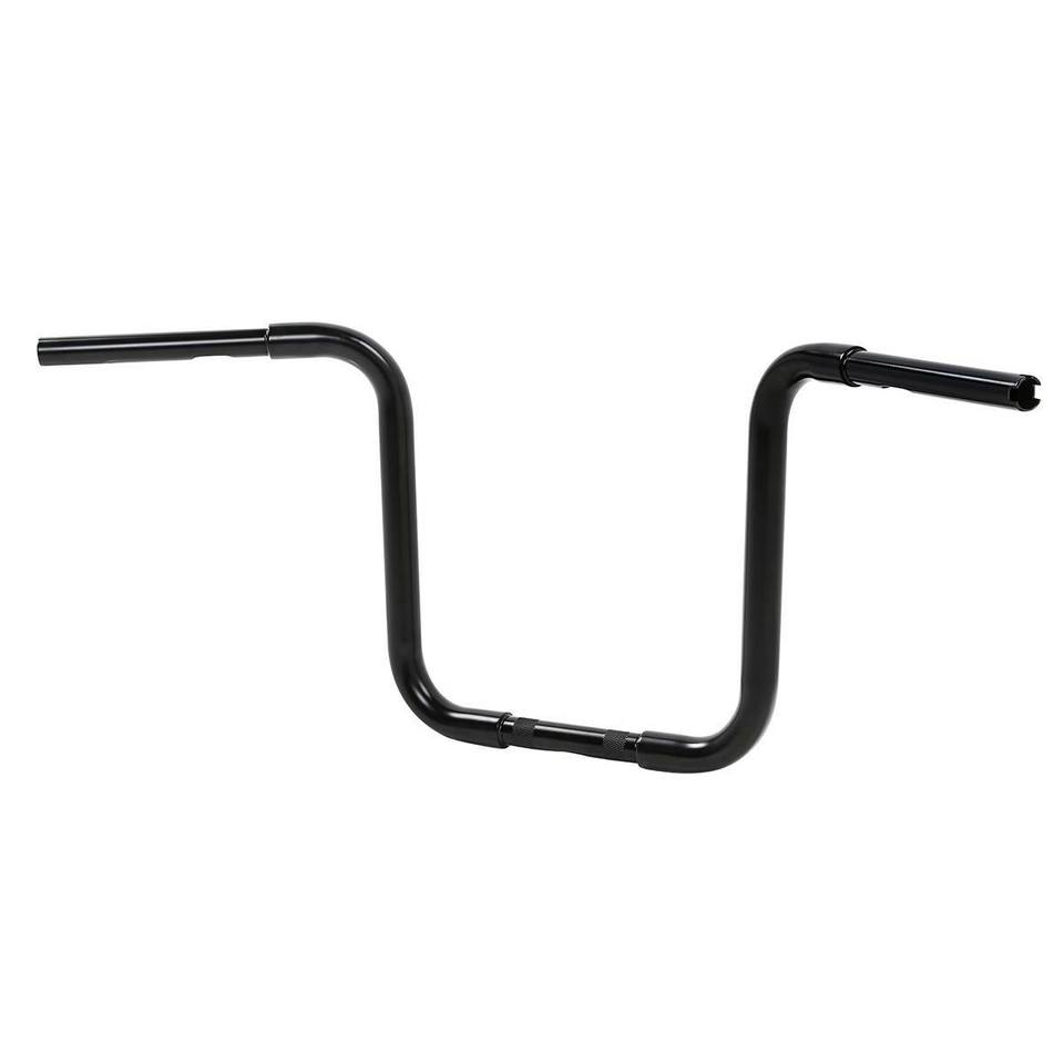 Black 14" Rise 1-1/4" Hanger Iron Handlebar Fit for Harley-Davidson ...