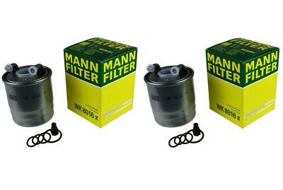 Pair Set of 2 Fuel Filters Mann For Mercedes S212 W204 C207 A207 W164 3 ...