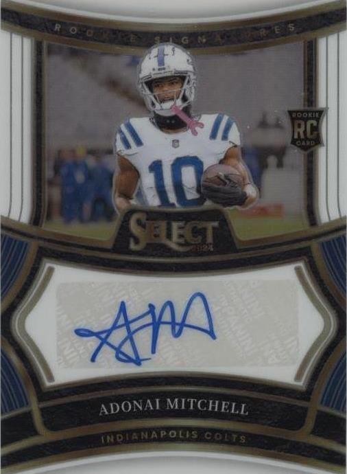 2024 Panini Select - Rookie Signatures Adonai Mitchell #RSP-AML White ...