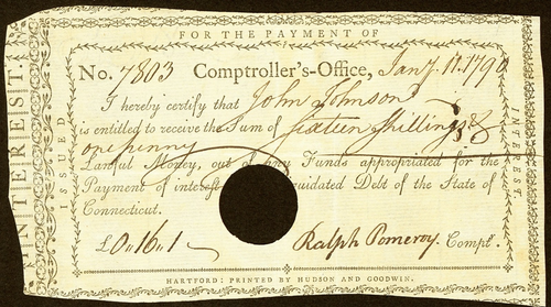 CT HARTFORD Connecticut Comptroller's Office Interest Certificate ...
